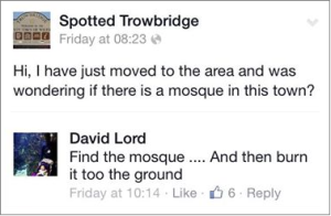 Man arrested over Trowbridge mosque arson threat | Islamophobia Watch